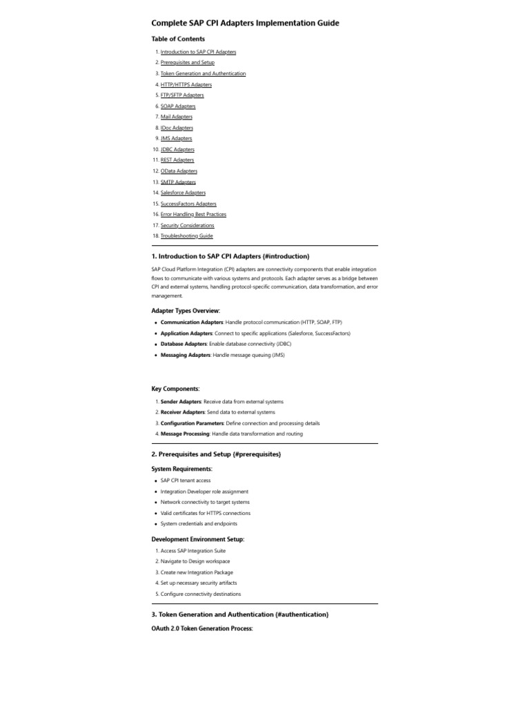SAP CPI Adapters Implementation Guide | PDF | File Transfer Protocol | Soap
