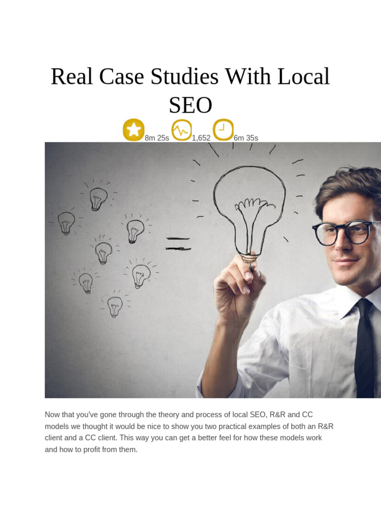 Local SEO Case Studies: R&R & CC Models | PDF | Search Engine Optimization