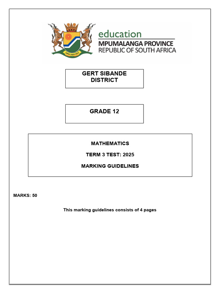 Mathematics Marking Guidelines | PDF | Mathematics