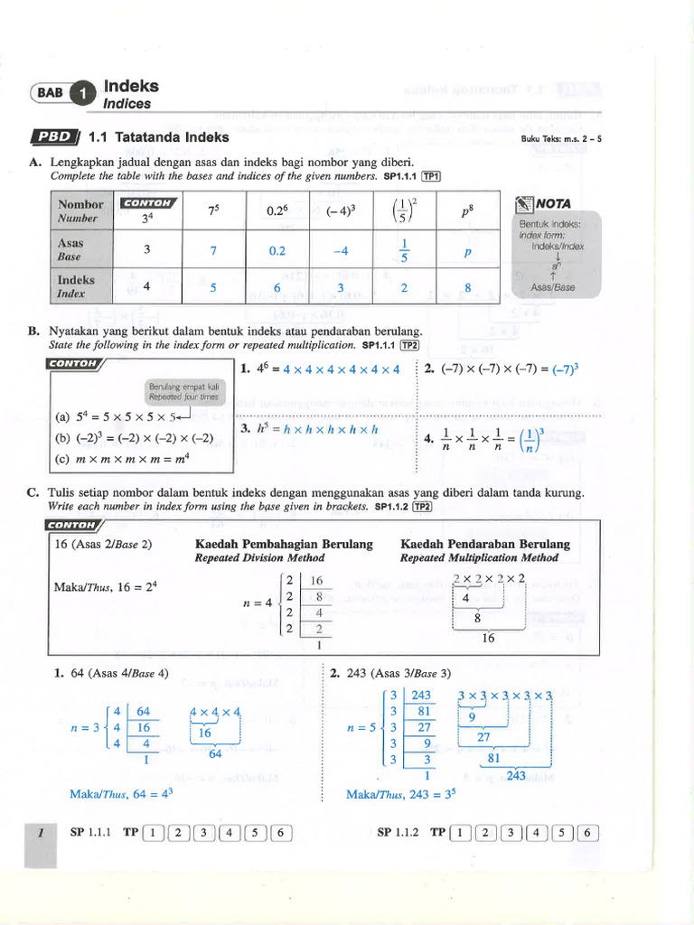 Mat F3 Workbook Ch1 (Answers) | PDF