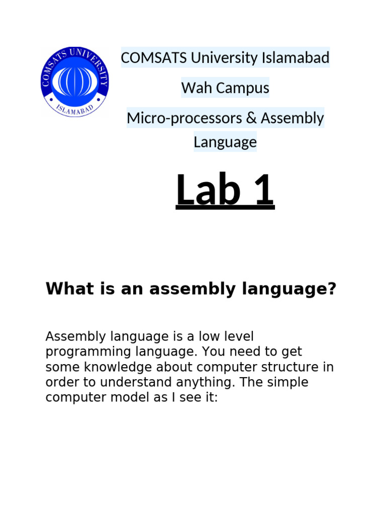 Assembly Language Basics and CPU Registers | PDF | Office Equipment ...