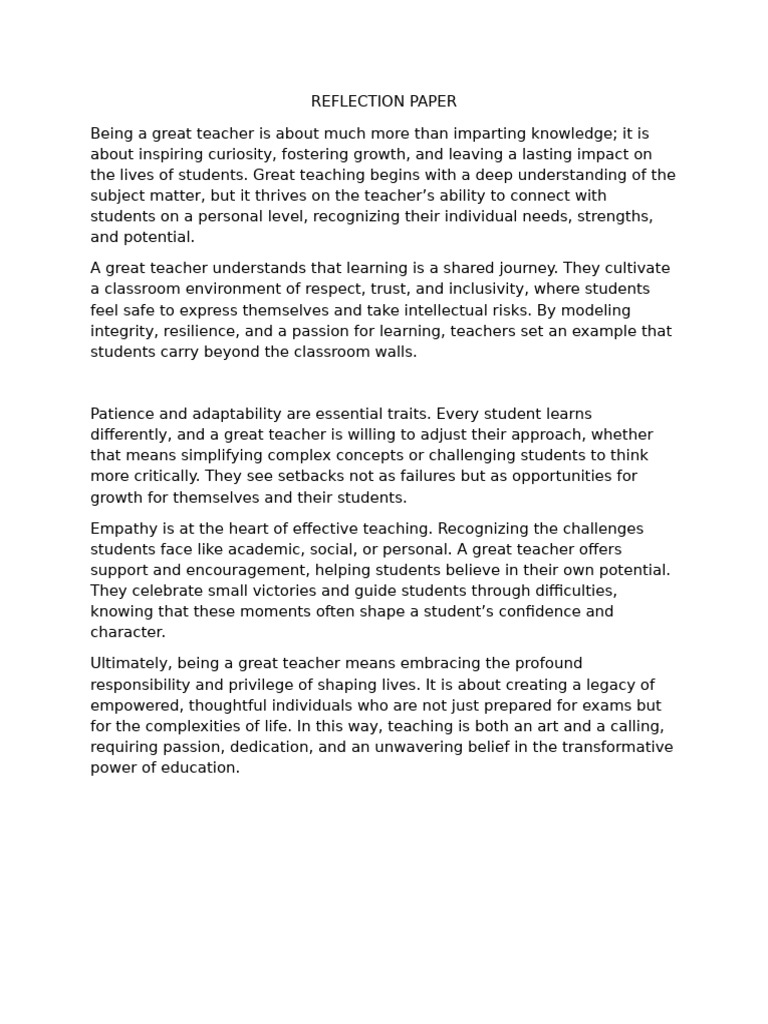 The Essence of Great Teaching | PDF