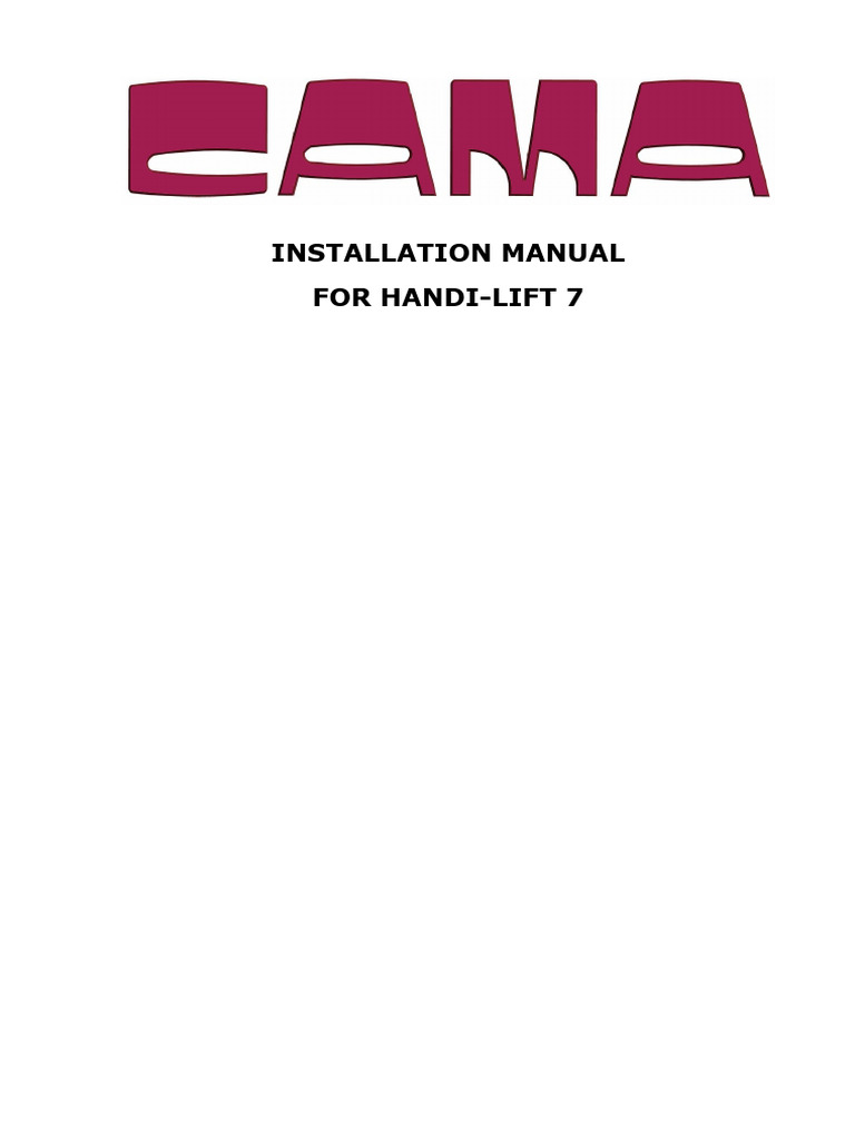 Installation Manual For Handi Lift Eng 7 Ver | PDF | Screw | Elevator