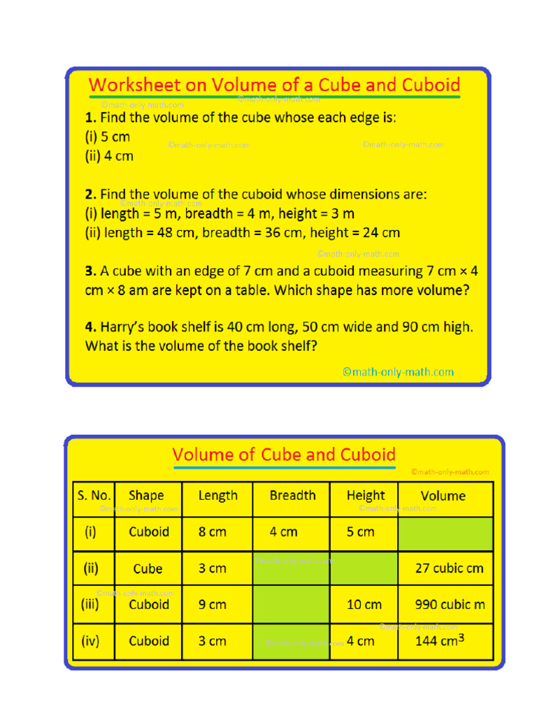 Cuboid and Cube | PDF