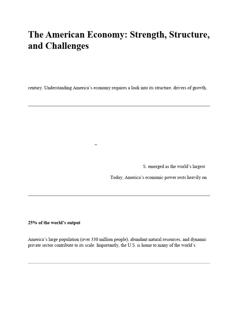 Overview of the U.S. Economy | PDF | Economy Of The United States | The ...