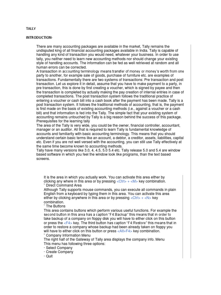 Tally Introduction-: + | PDF | Debits And Credits | Income Statement