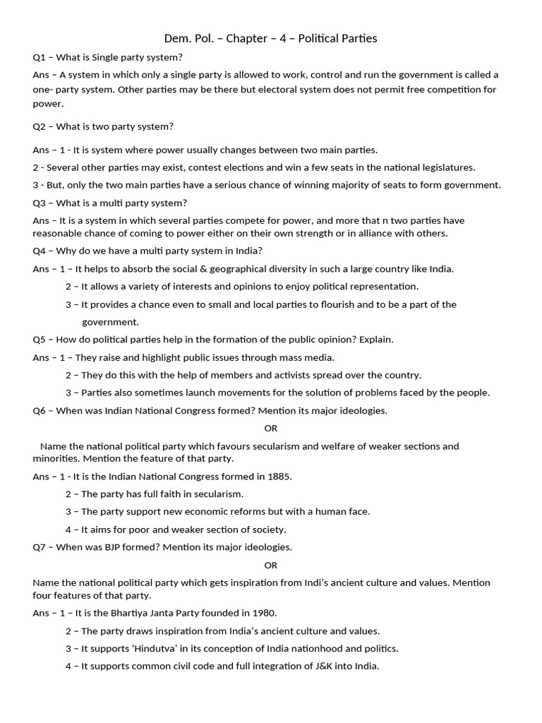 Understanding Political Party Systems in India | PDF | Political ...