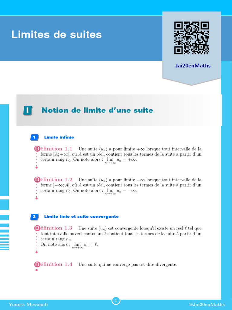 Limites de Suites et Convergence | PDF | Limite (mathématiques ...