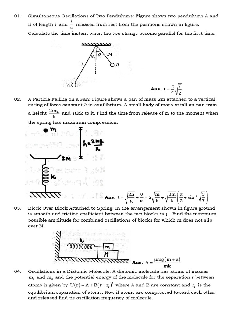 Assignment Phy 03.08 | PDF | Oscillation | Pendulum