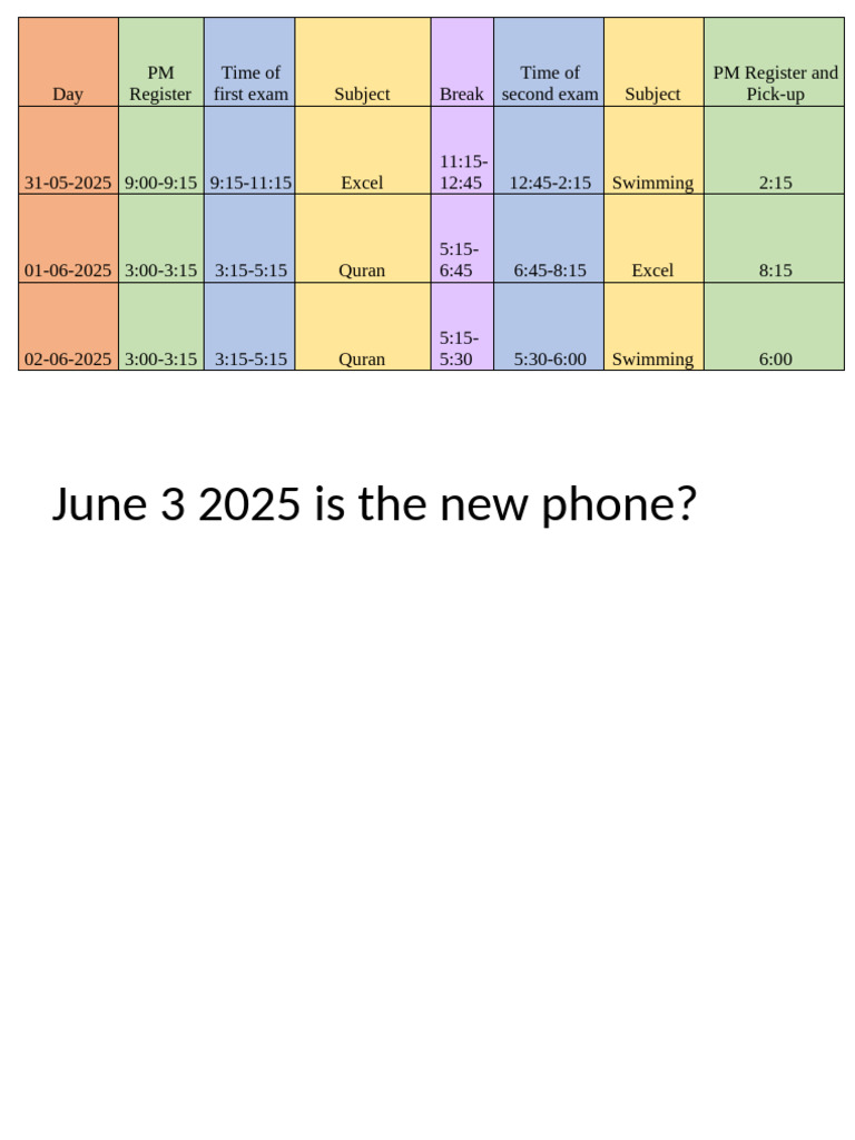 Year 9 End of Term 1 Exam Timetable and Revision List | PDF