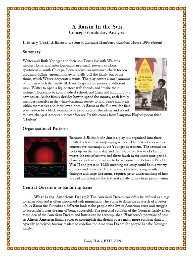 A Raisin in the Sun: Themes & Analysis | PDF