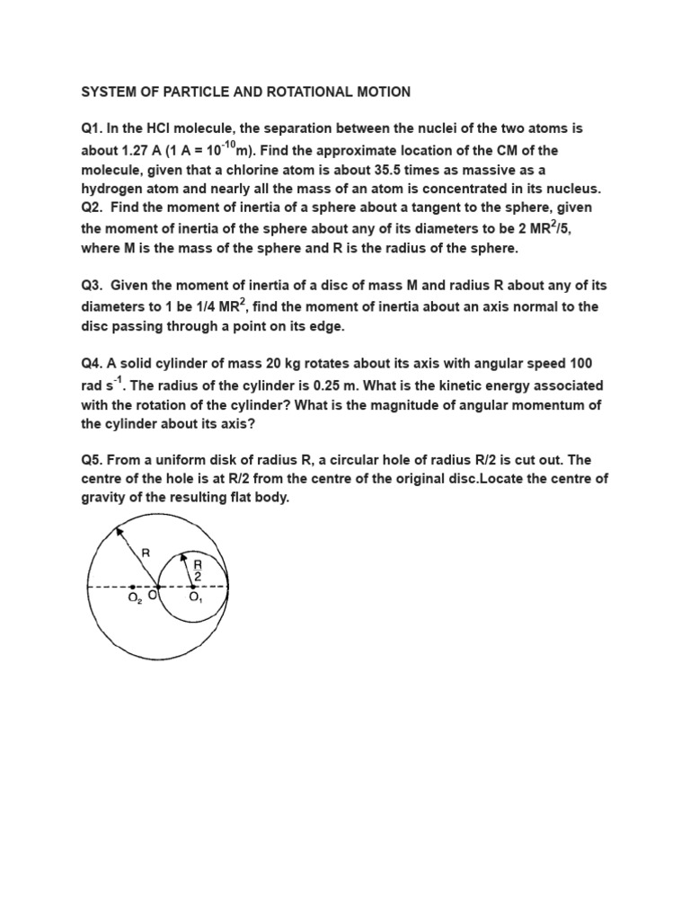 System of Particle and Rotational Motion | PDF