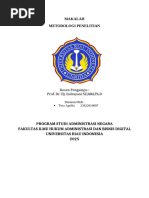 Makalah Metodologi Penelitian | PDF | Karier & Perkembangan | Sains & Matematika