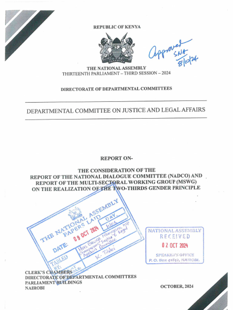 Report On The Consideration of The Report of NADCO and Multi-Sectoral ...
