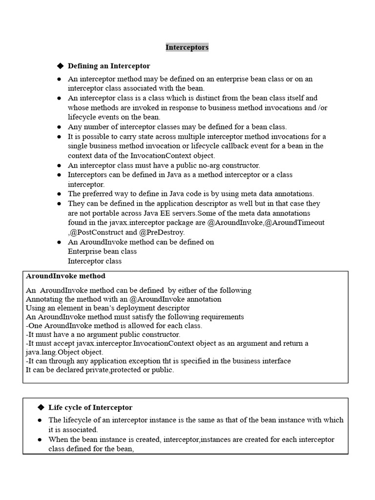 Interceptors | PDF | Class (Computer Programming) | Method (Computer Programming)