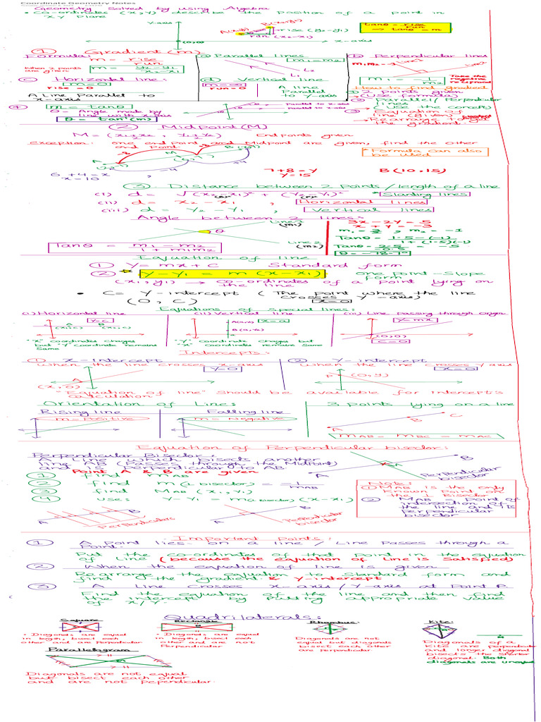 Coordinate Geometry Notes | PDF