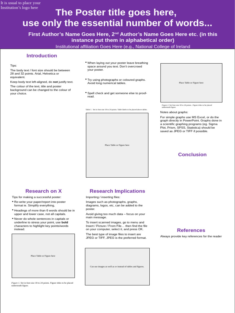Basic Lab Poster Template Portrait | PDF | Text | Computing
