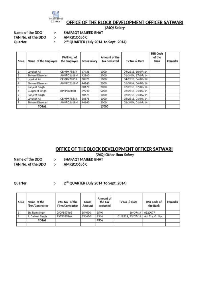 TDS Acd 2024-25 | PDF