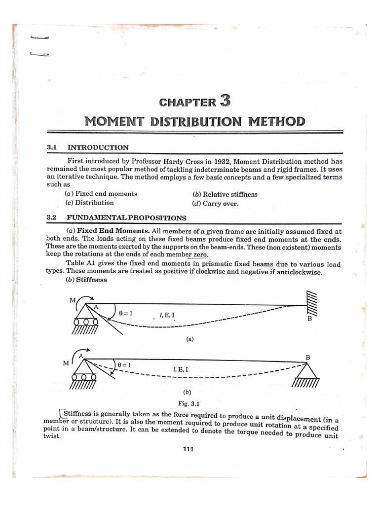 Moment Distibution Method - Book | PDF