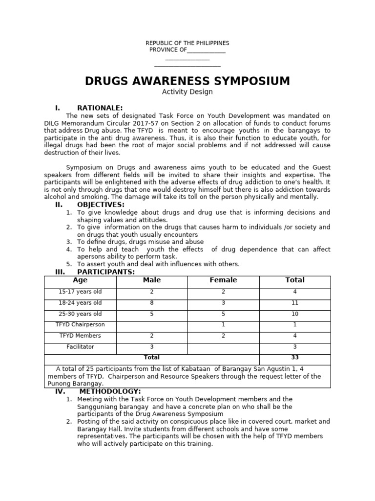 Drug Awareness Symposium Design | PDF | Substance Abuse | Social Aspects Of Psychoactive Drugs