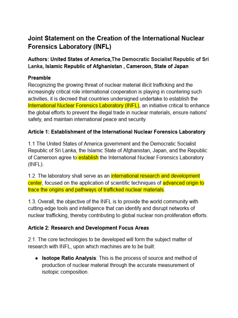 Joint Statement UNGA USA | PDF | Nuclear Proliferation | Smuggling