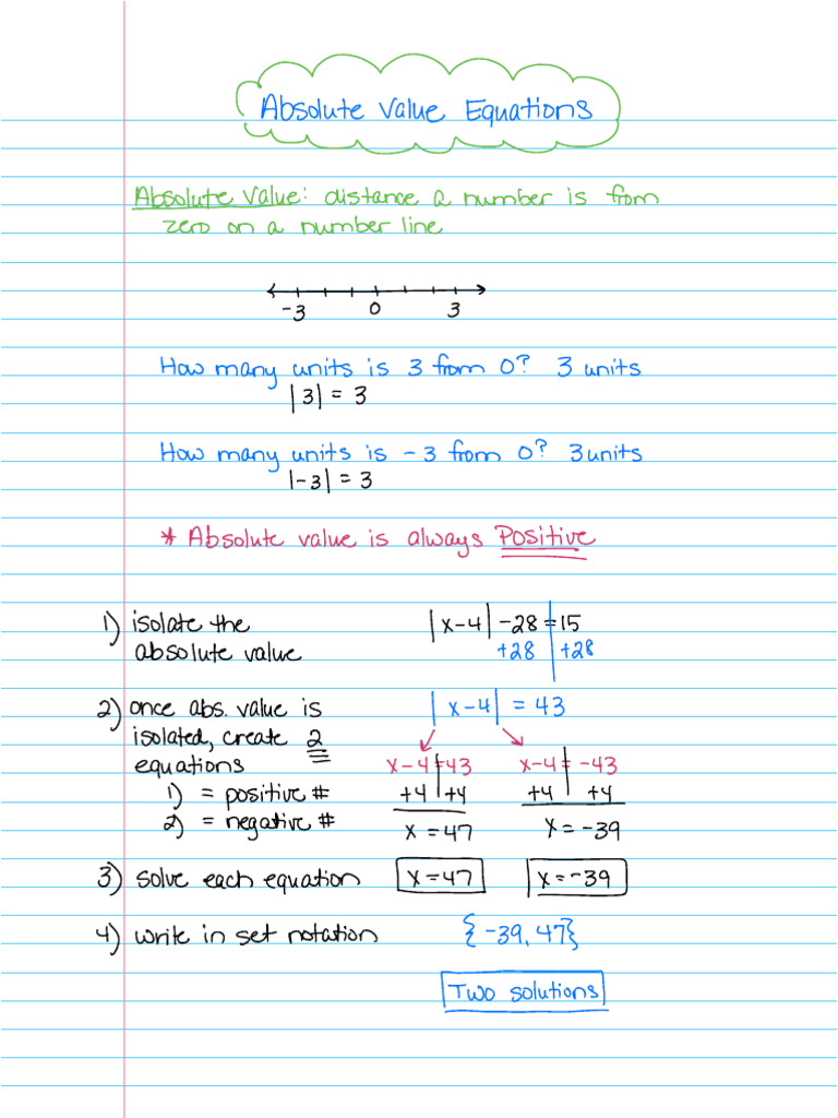 7 Absolute Value Notes | PDF