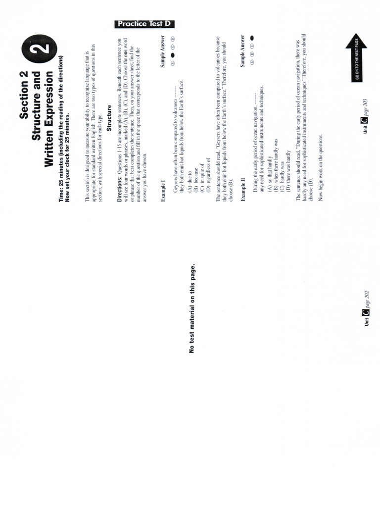 TOEFL ETS Structure Practice Test D | PDF