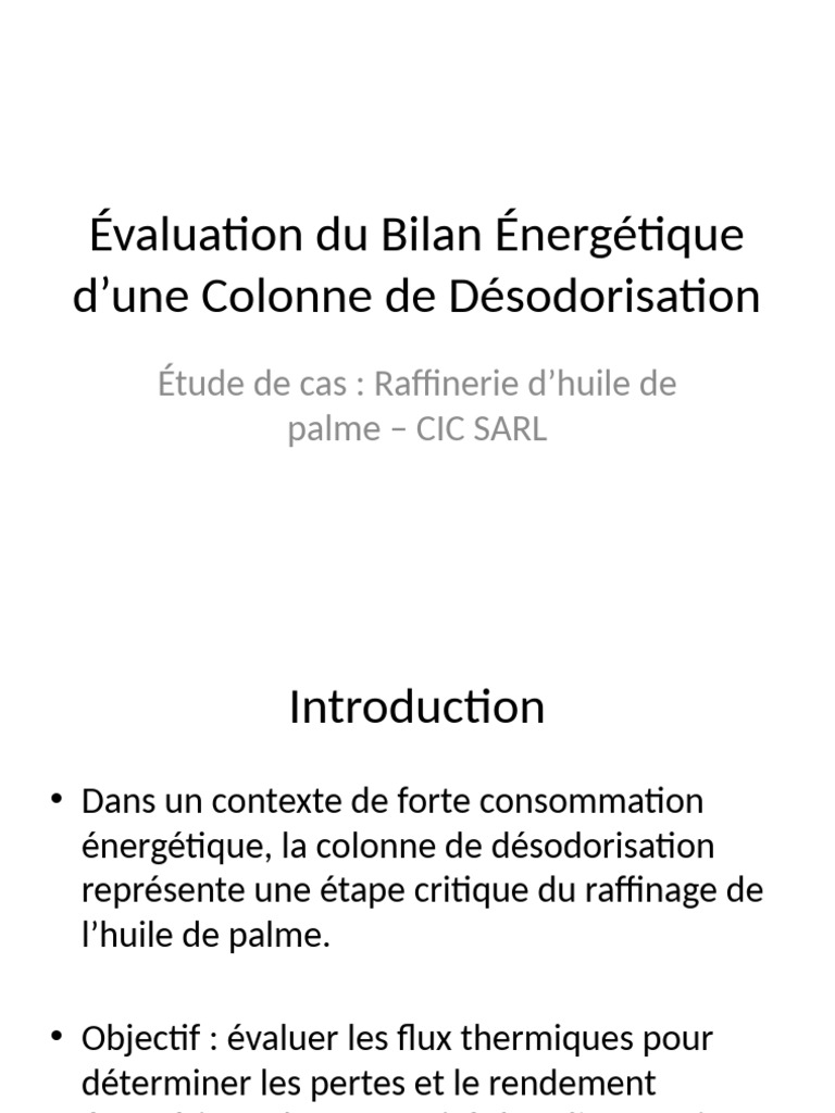 Presentation Bilan Energetique Desodorisation CIC | PDF