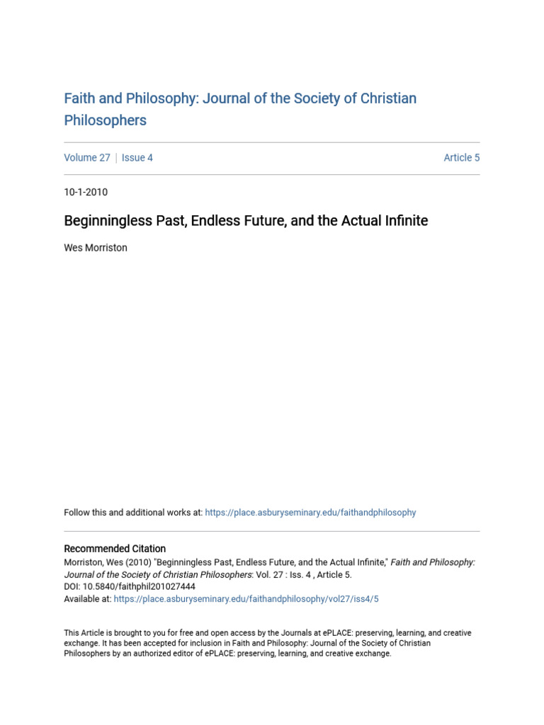 Infinite Series: Past and Future Debate | PDF | Truth | Infinity