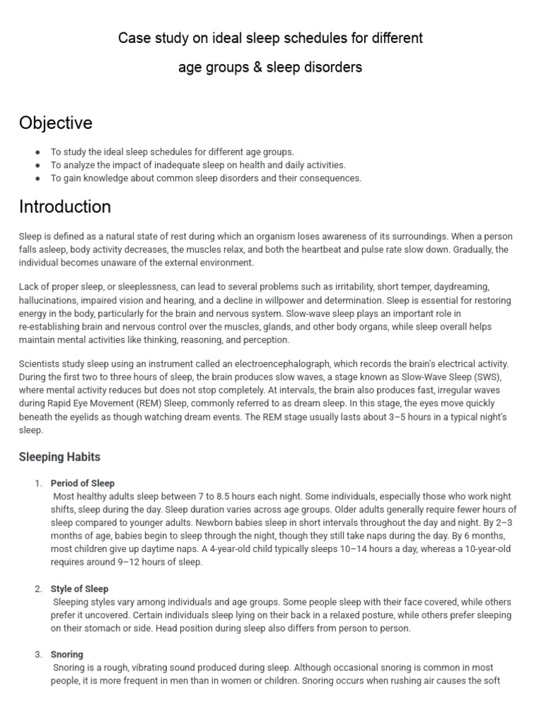 BIO Project | PDF | Sleep | Sleep Disorder