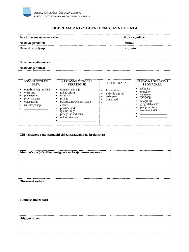 Priprema Za Izvođenje Nastavnog Sata - D0aac6cc 1168 48e5 b508 ...