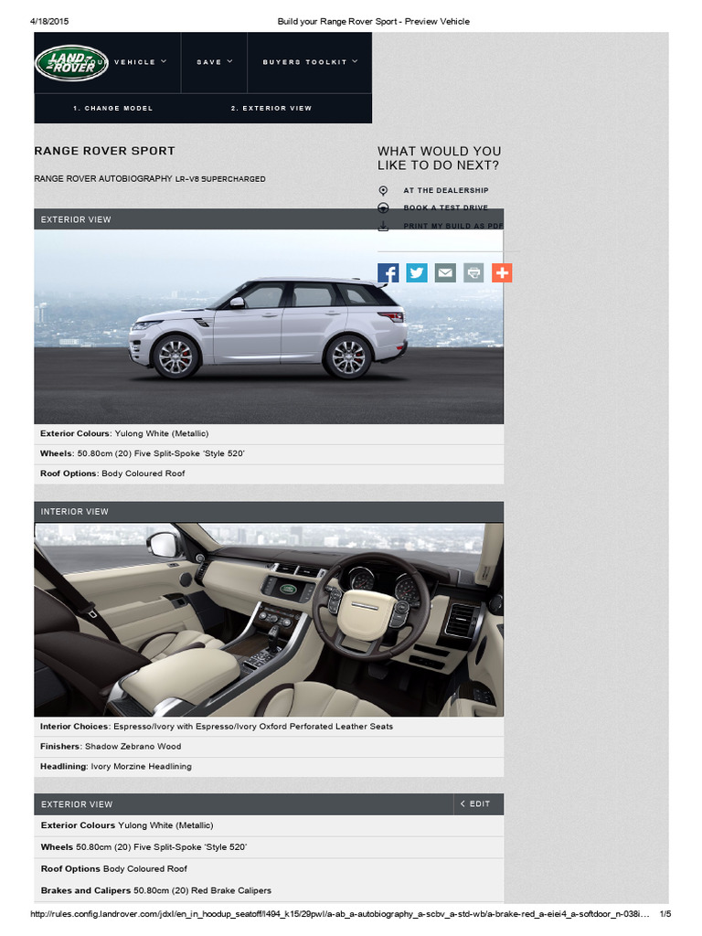 Customize Your Range Rover Sport Build | PDF | Anti Lock Braking System ...
