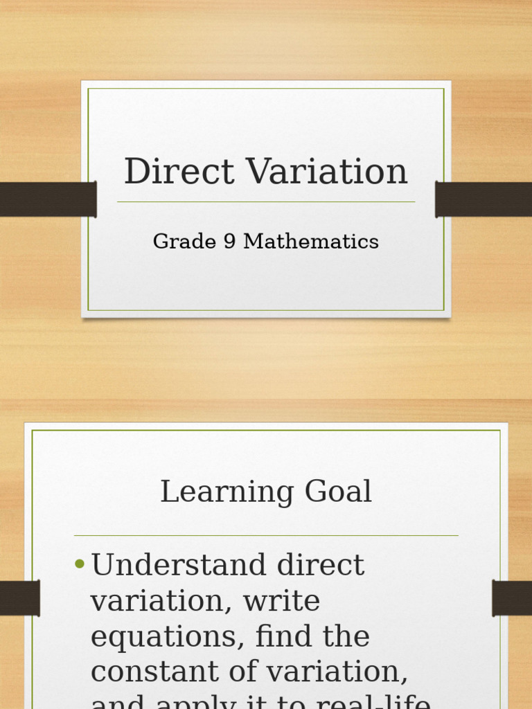 Real-Life Applications of Direct Variation | PDF