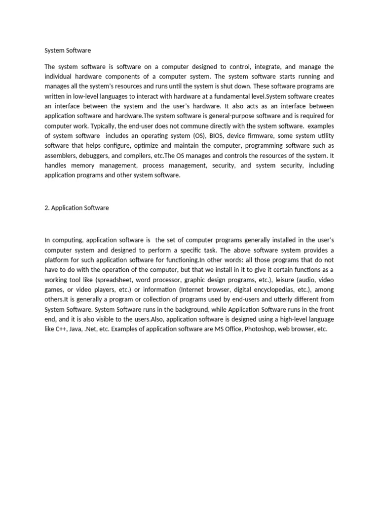System Software Vs App SW | PDF