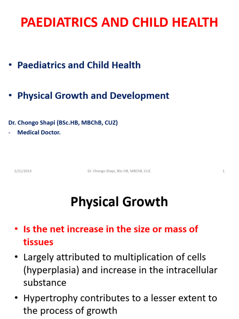 Physical Growth and Development | PDF | Infants | Adolescence