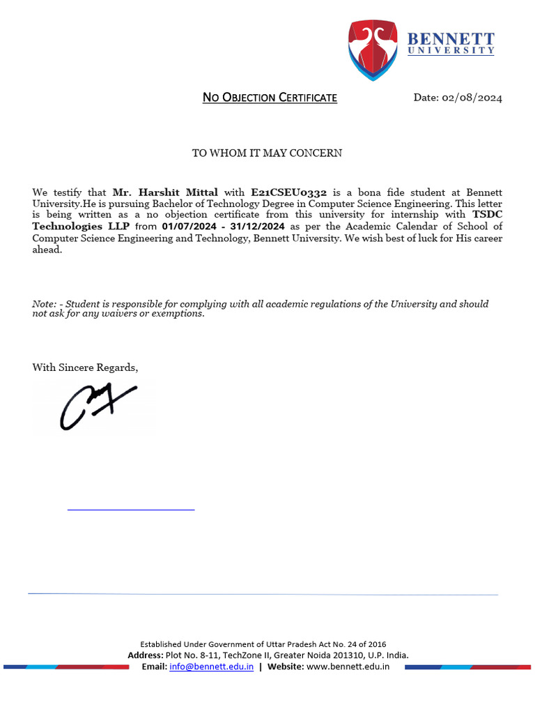 Harshit Mittal - NOC | PDF