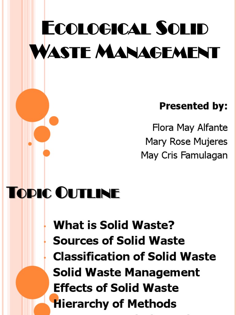 Ecological Solid Waste Management | Waste Management | Compost