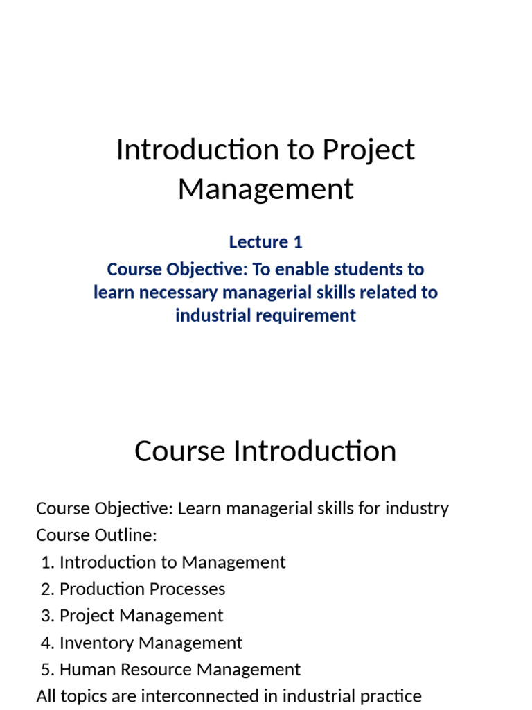 Introduction to Project Management Basics | PDF
