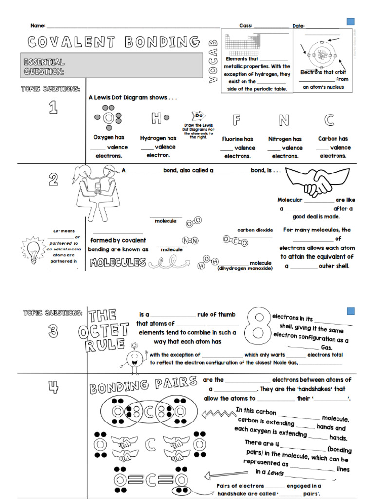 Covalent Bonding Doodle Notes - Student | PDF