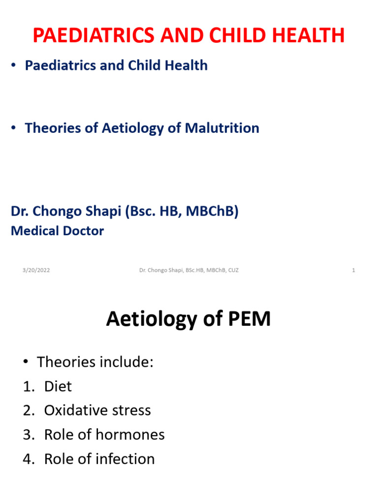 Aetiology of Protein-Energy Malnutrition | PDF | Malnutrition | Nutrition