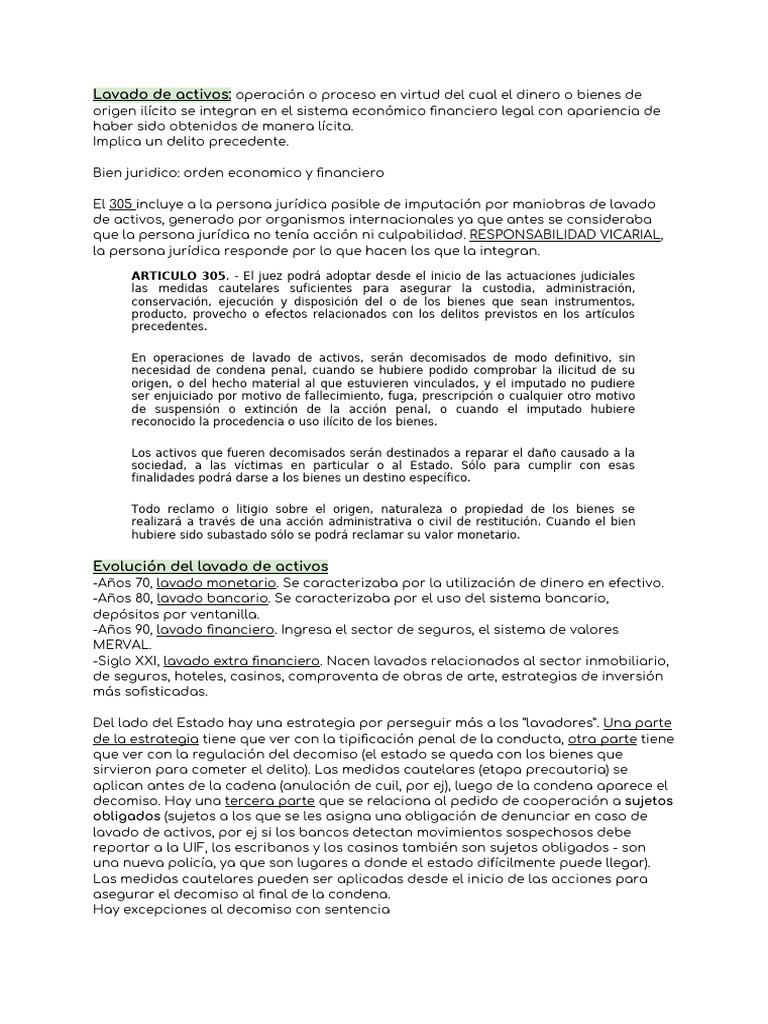 Lavado de activos: definición y evolución | PDF | Lavado de dinero ...
