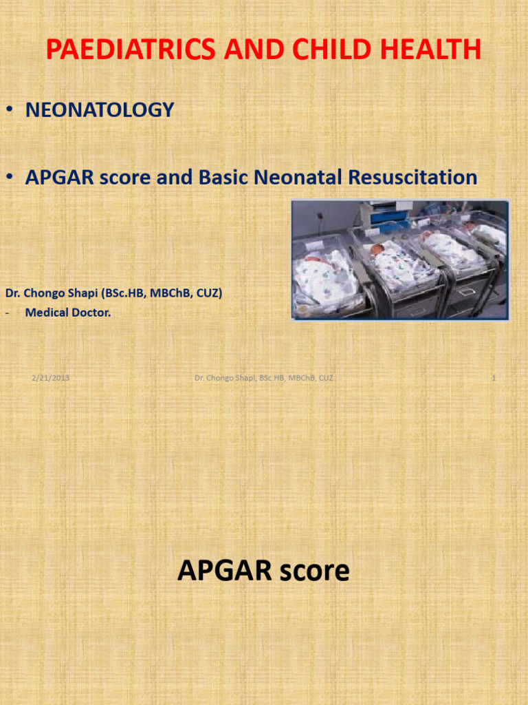 Apgar Score and Basic Neonatal Resuscitation | PDF | Maternal Health ...