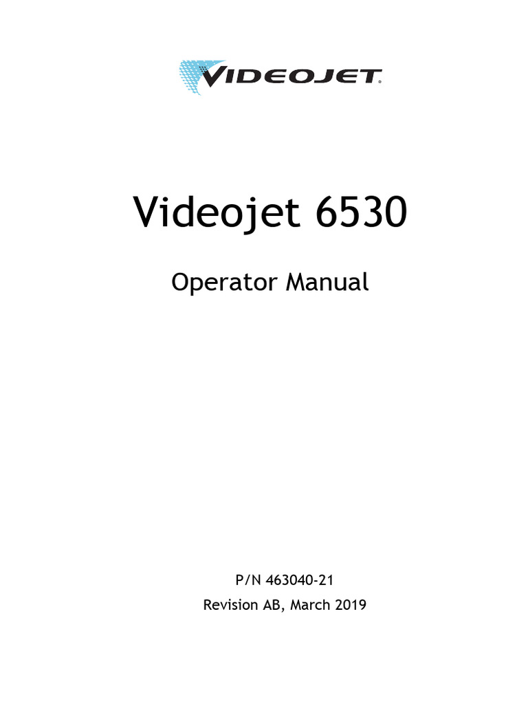 Videojet 6530 Operator Manual | PDF | Electromagnetic Interference ...