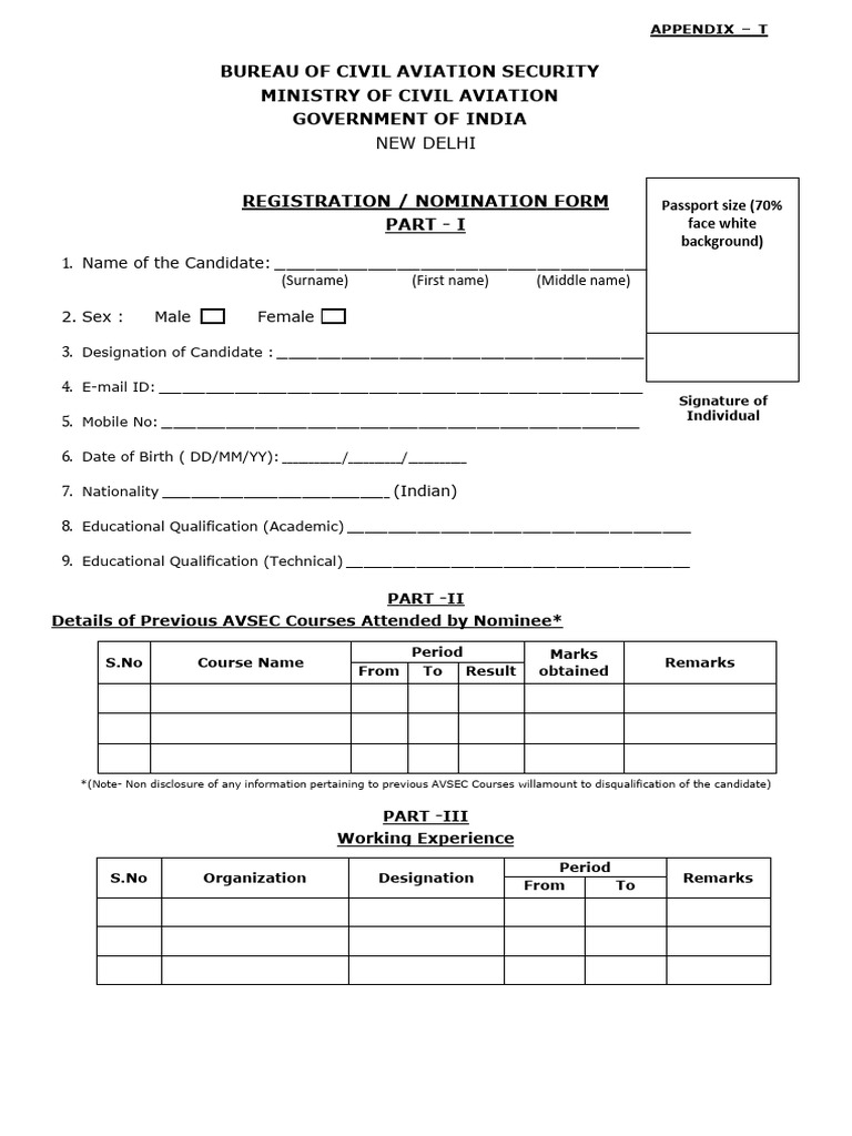 AEP Registration Form for AVSEC Courses | PDF | Chess Theory | Chess