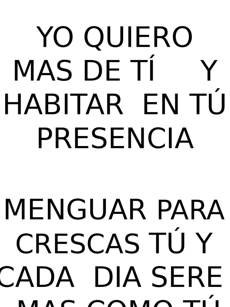 Menguar para Crecer en Su Presencia | PDF