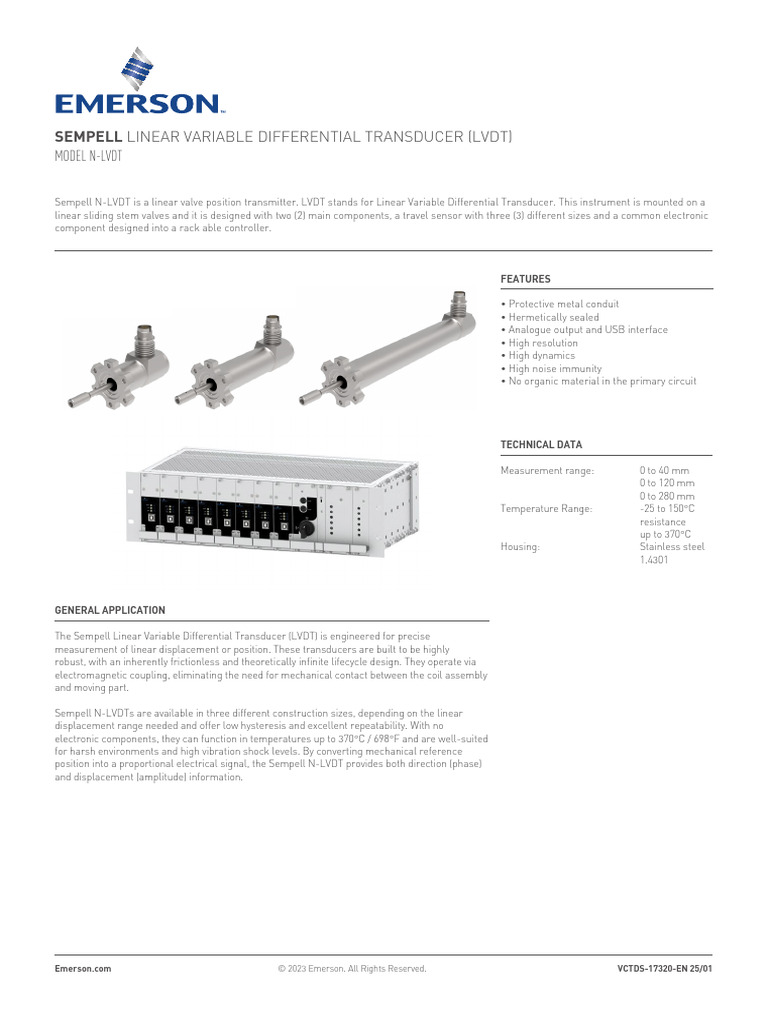 Manuals Sempell Linear Variable Differential Transducer LVDT en 9898652 ...
