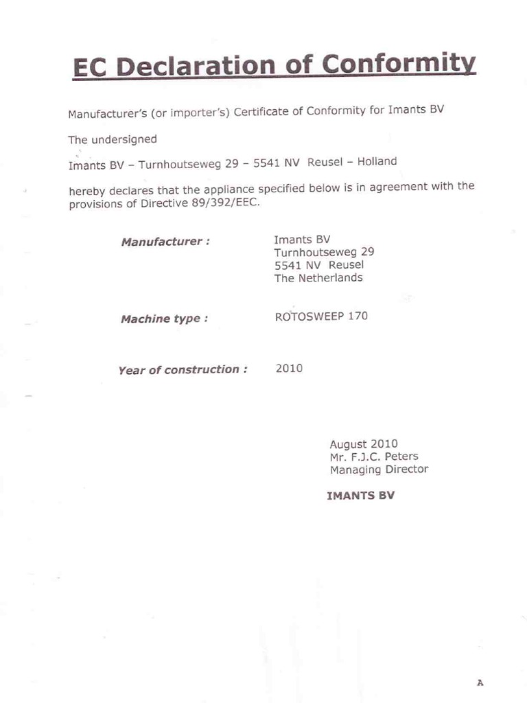 Campey - Imants Rotosweep - Operators & Parts Manual | PDF