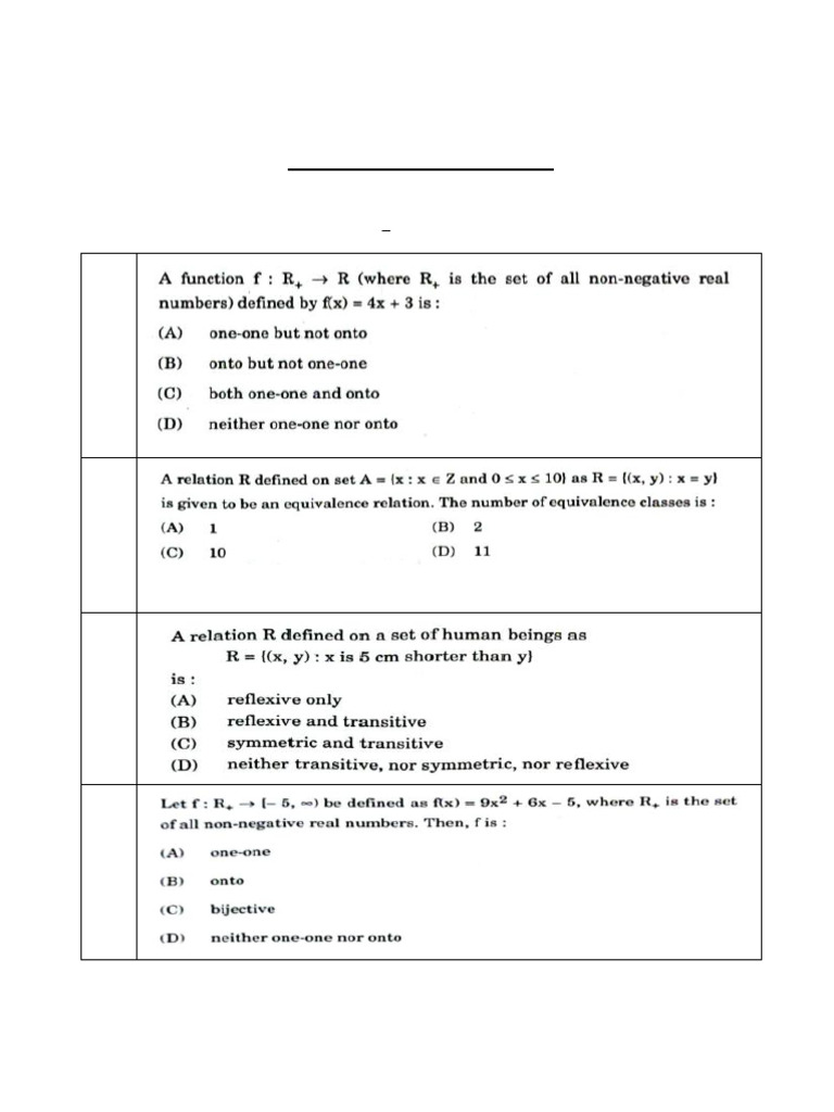 Xii Math CH1 Pyq (2023-24) | PDF