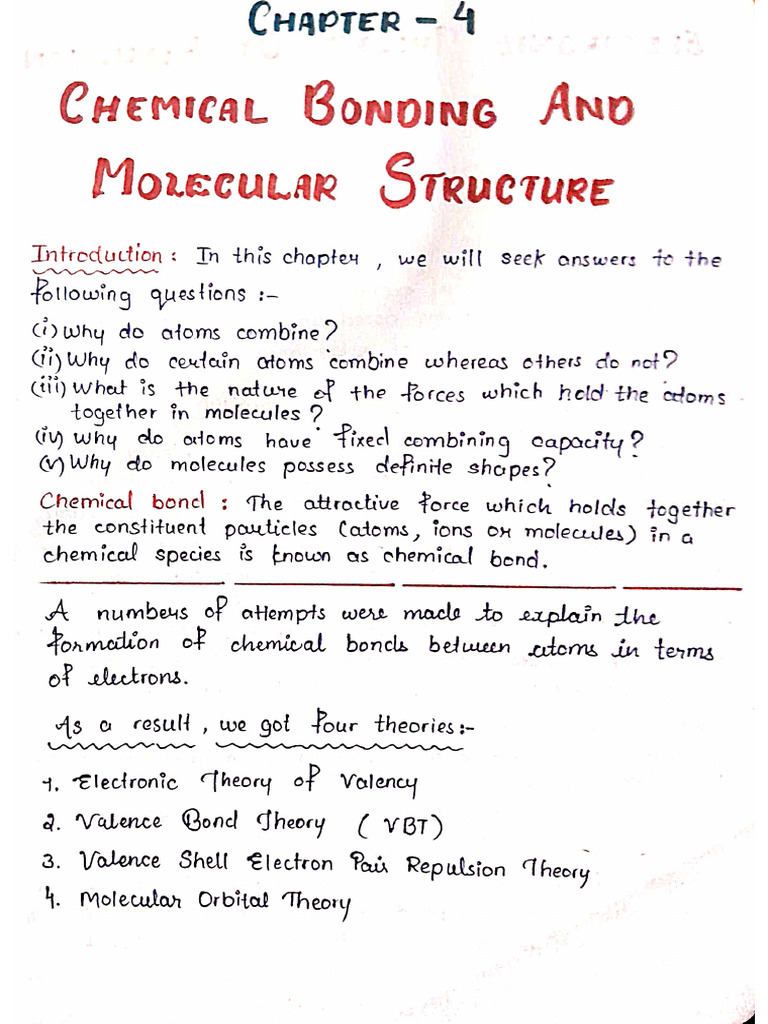 Chemical Bonding and Molecular Structure | PDF