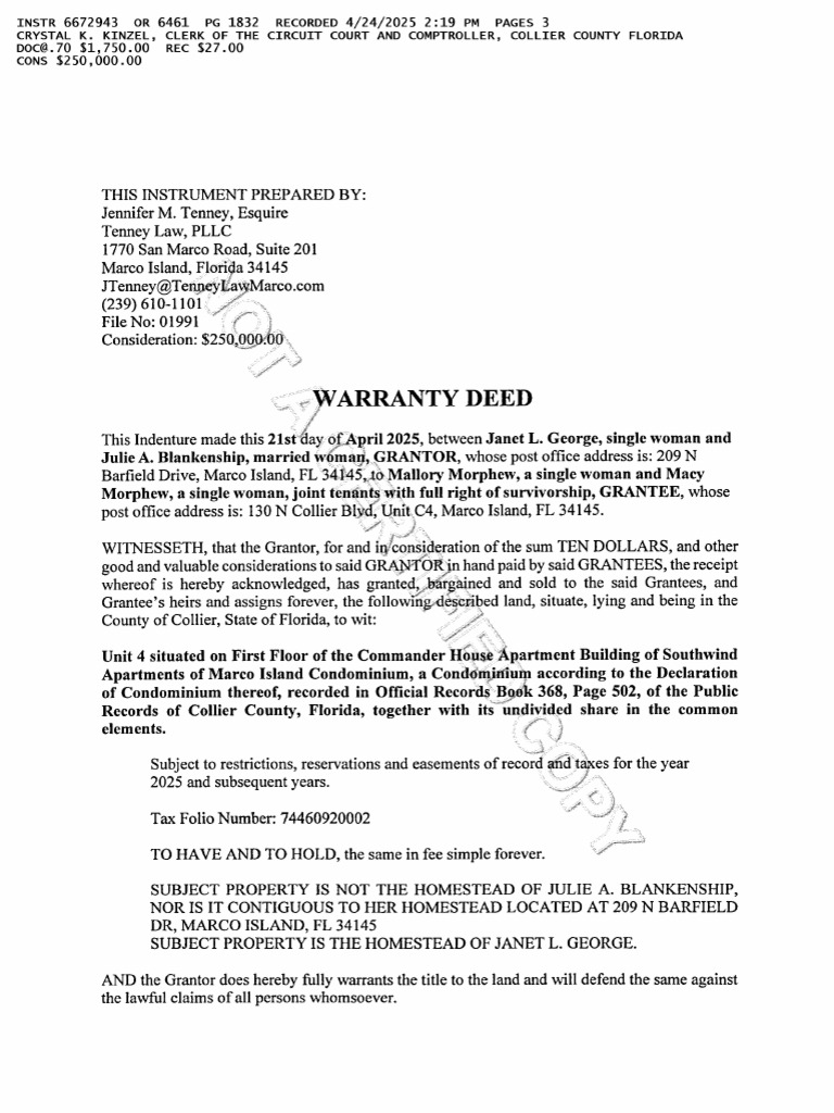 Marco Island - Warranty Deed | PDF